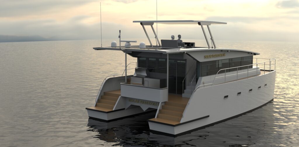 Solar Electric Catamaran - Metal Boat Kits